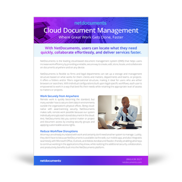 About the NetDocuments Platform [Product Brochure]